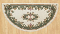 Buy Royal Aubusson Rug cream green in wool | Land of Rugs