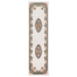 Buy Royal Aubusson Rug cream green in wool | Land of Rugs